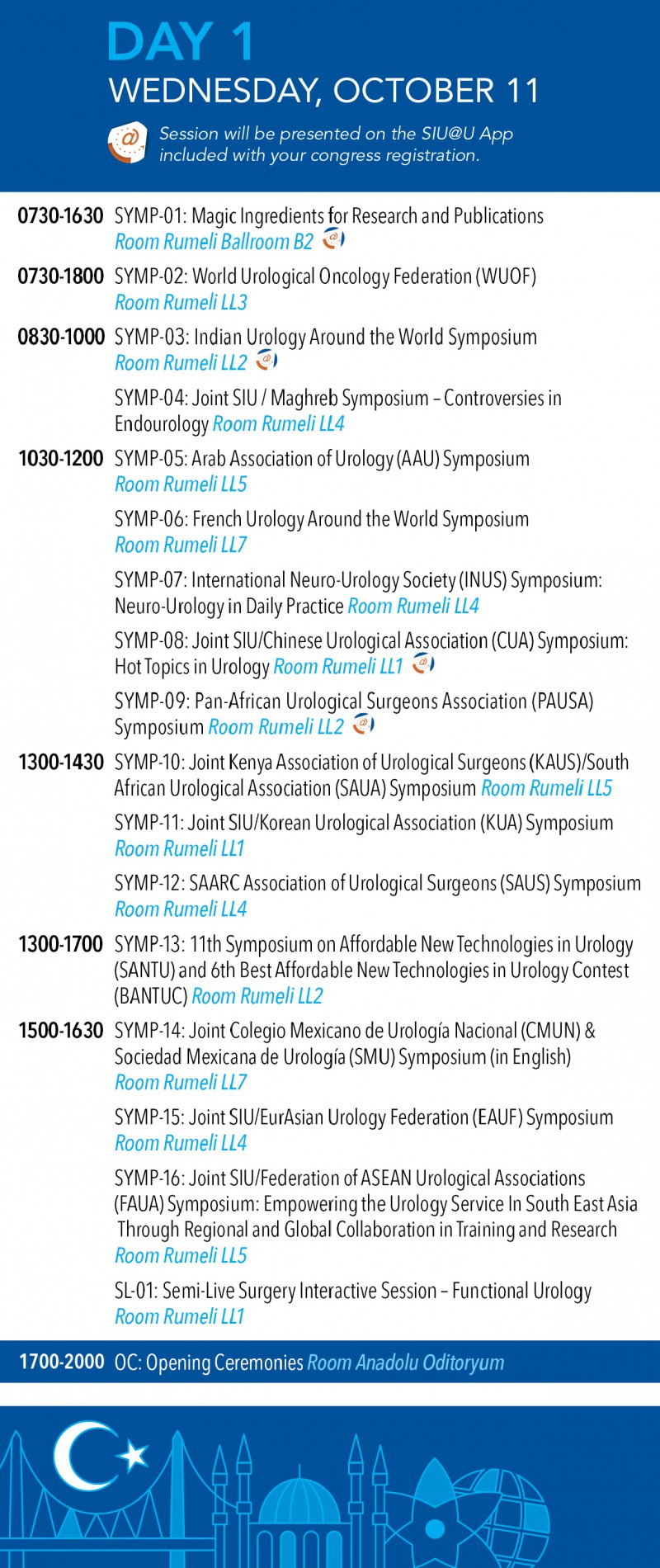 SIU 2023 Day One Schedule | Société Internationale d'Urologie
